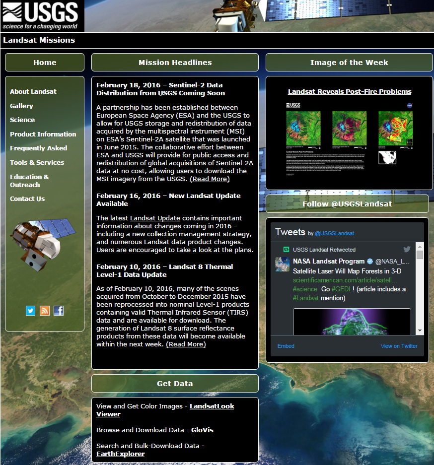 ¿Dónde podemos descargar los datos del satélite Landsat?