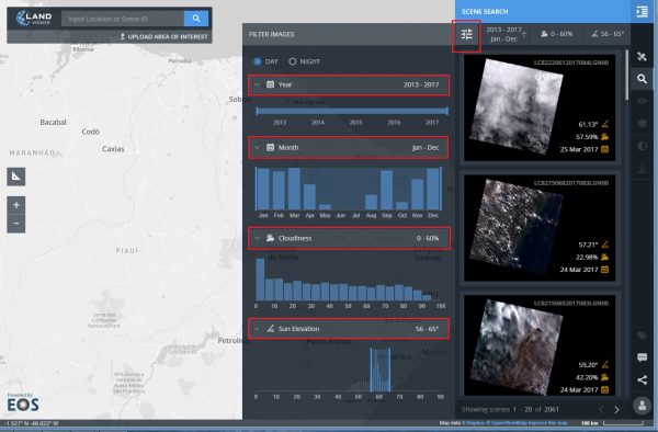 Consulta y descarga de imágenes de satélite. Land Viewer