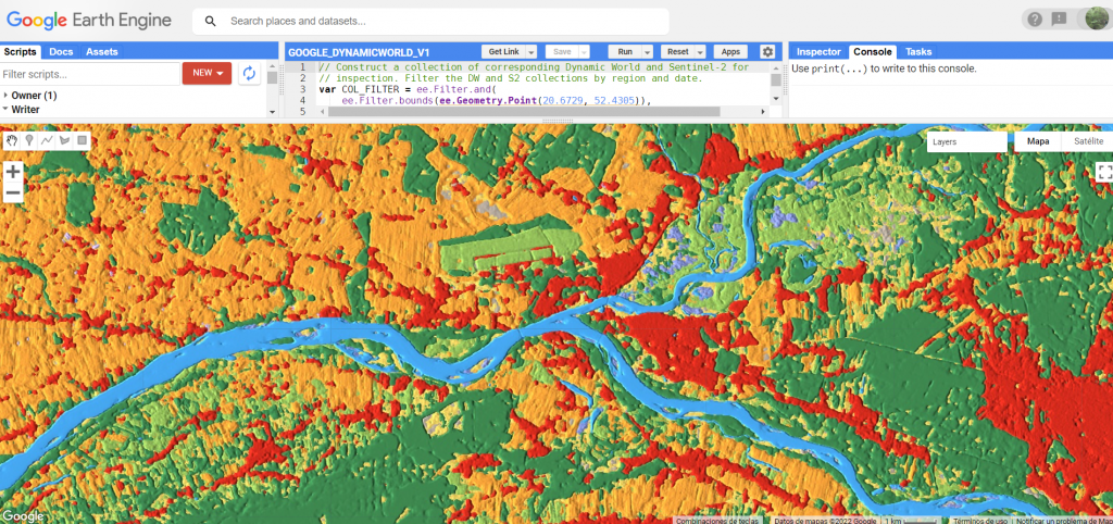 “Dynamic World” y su visualización en Google Earth Engine